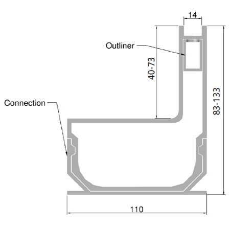 Aquaslot Aluminium Channel Slot Drain 1000L x 110W – Lateral Design Studio