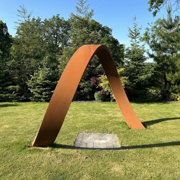 Corten Steel Helix Moongate Arch – Lateral Design Studio