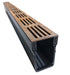 1m Threshold Slim Drain with Corten Steel Grating (65 x 100mm Deep ...