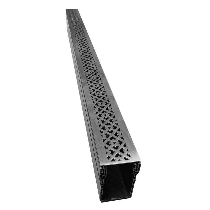1m Threshold Slim Drain with Oblique 316 Stainless Steel Grating (65 x ...