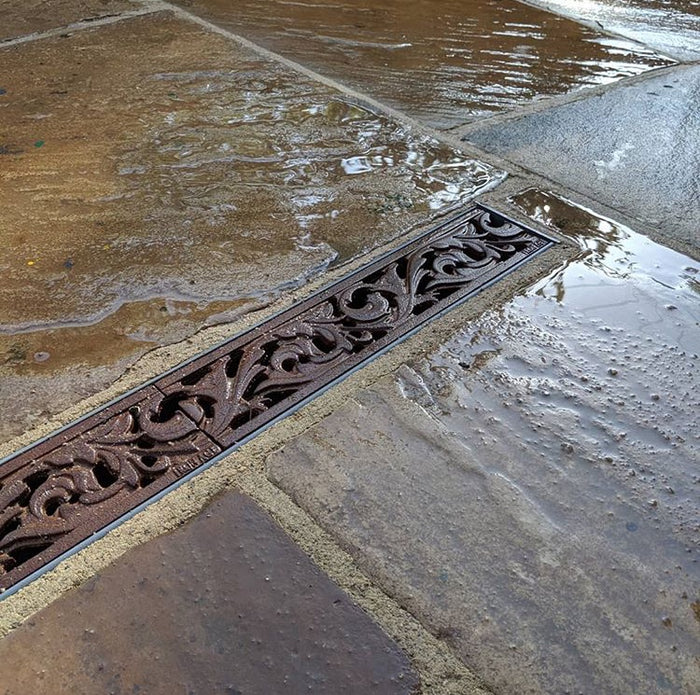 Acanthus Antique Cast Iron Channel Drain Grate 305 x 75mm (12 x 3 Inch ...