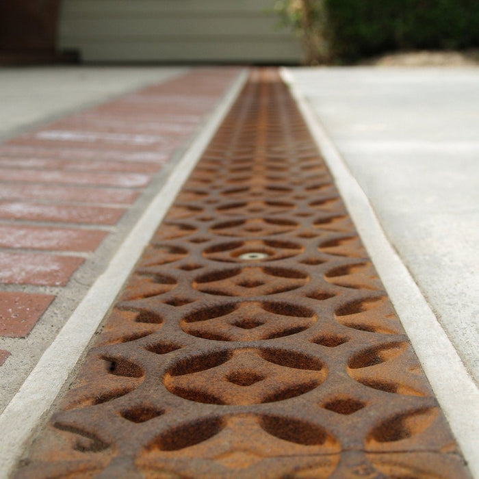 Interlaken Antique Cast Iron Channel Drain Grate 498 x 125mm (20 x 5 ...